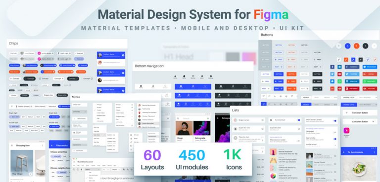 Figma Material Design System UI kit (Premium) - FigmaCrush.com