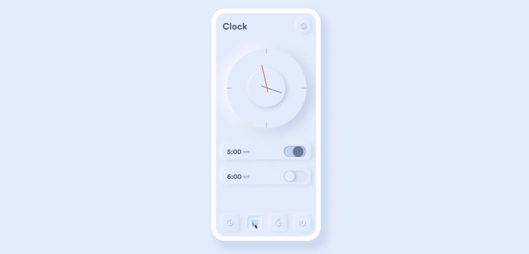 Clock app Figma prototype - UX Crush