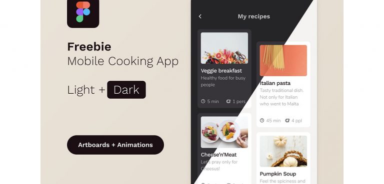 Figma cooking app template - UX Crush