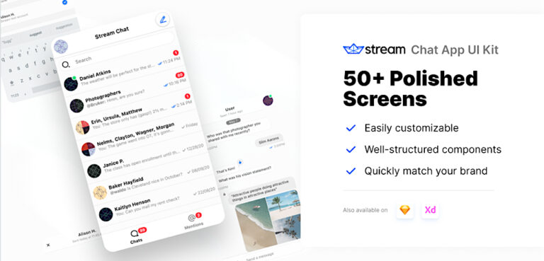 Figma mobile chat UI kit - UX Crush