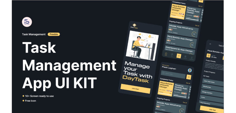 Task management Figma app template - UX Crush